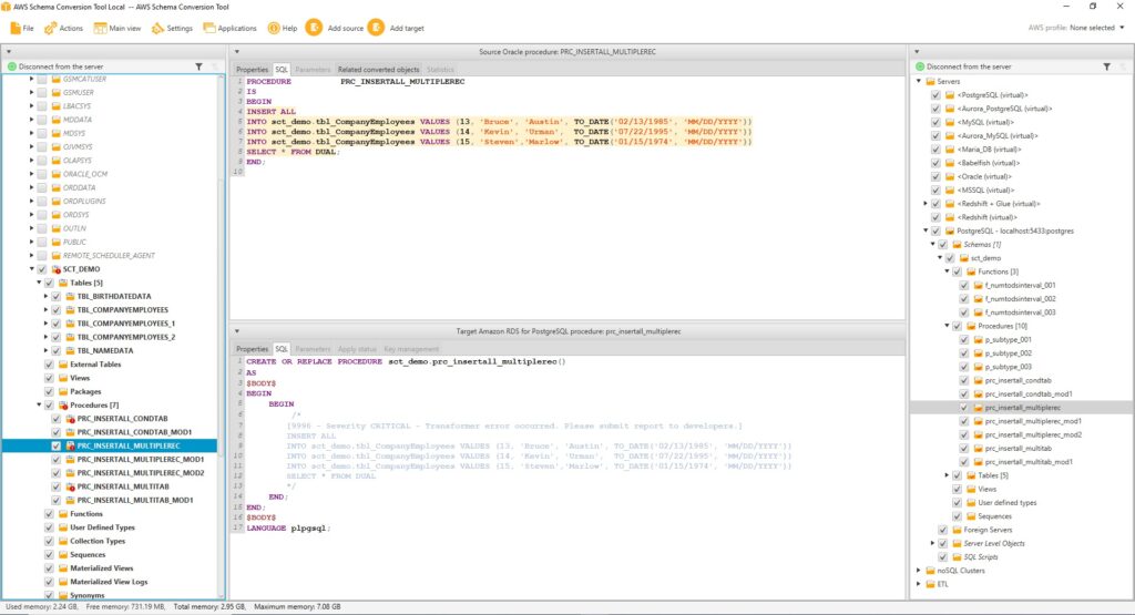 Oracle to PostgreSQL with AWS SCT: Convert INSERT ALL statement